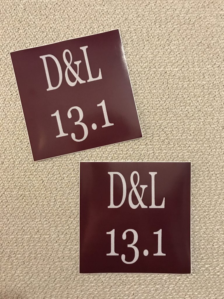 D&L Half Marathon 13.1 Sticker - Delaware & Lehigh - Delaware & Lehigh